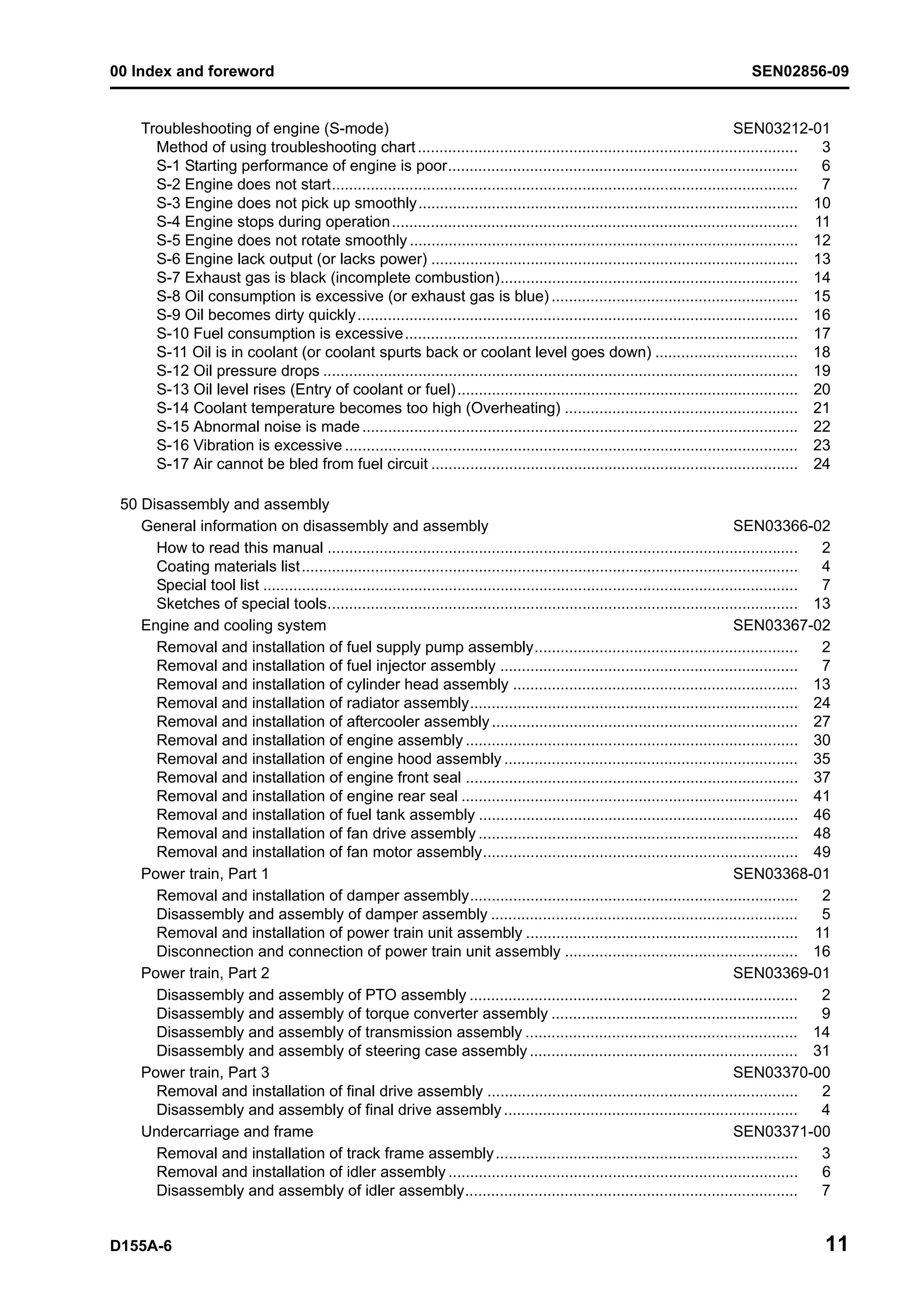 Komatsu D155A-6 Dozer Bulldozer Service Repair Manual SN 85001 and up.pdf