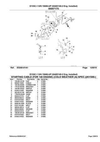 Komatsu d155 c 1 pipe layer parts catalogue manual - sn 15686 and up | PDF