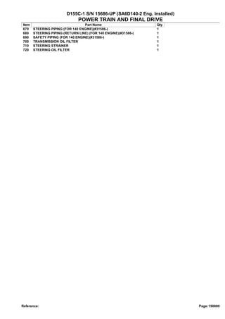 Komatsu d155 c 1 pipe layer parts catalogue manual - sn 15686 and up | PDF