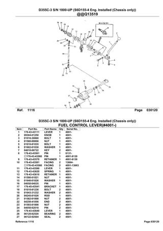 Komatsu d355 c 3 pipe layer parts catalogue manual - sn 1800 and up | PDF