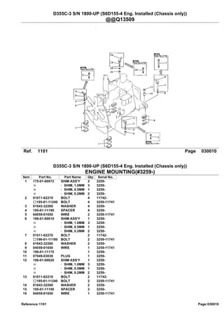 Komatsu d355 c 3 pipe layer parts catalogue manual - sn 1800 and up | PDF