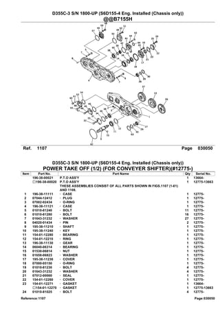 Komatsu d355 c 3 pipe layer parts catalogue manual - sn 1800 and up | PDF