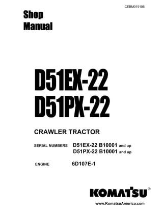 Komatsu d51 px 22 crawler tractor (dozer bulldozer) service repair ...