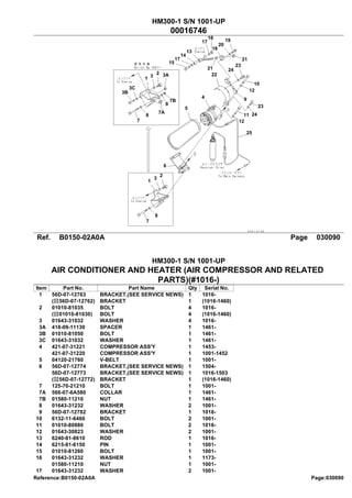 Komatsu HM300-1 Articulated Dump Truck Parts Catalogue Manual - SN 1001 ...