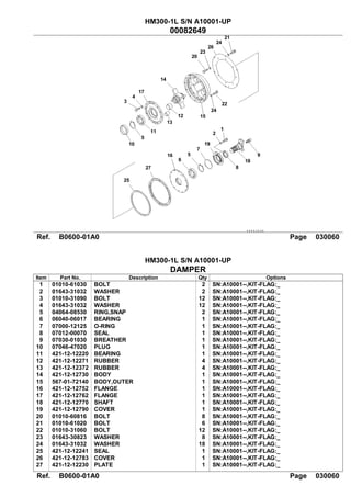 Komatsu HM300-1L Articulated Dump Truck Parts Catalogue Manual - SN ...