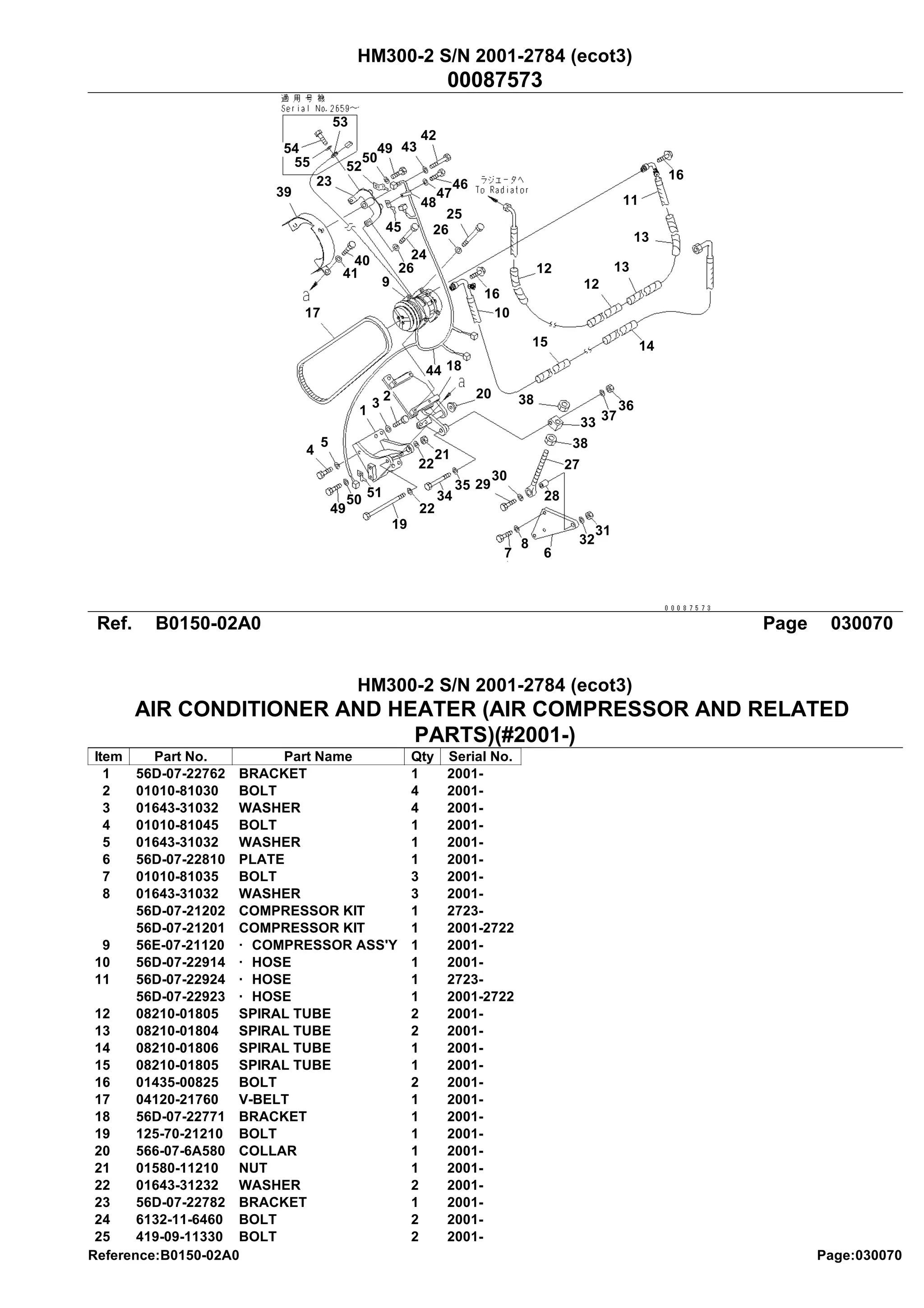 Komatsu hm300 2 articulated dump truck parts catalogue manual - sn 2001 ...
