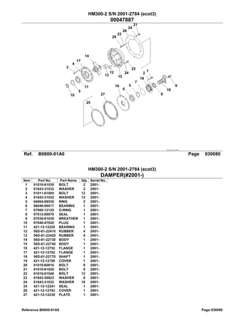 Komatsu hm300 2 articulated dump truck parts catalogue manual - sn 2001 ...