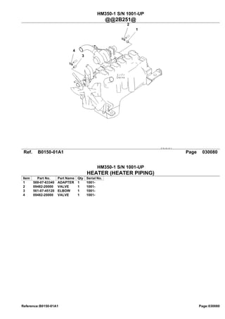 Komatsu hm350 1 articulated dump truck parts catalogue manual - sn 1001 and up | PDF
