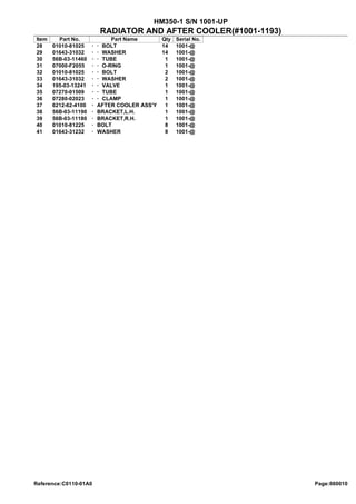 Komatsu hm350 1 articulated dump truck parts catalogue manual - sn 1001 and up | PDF