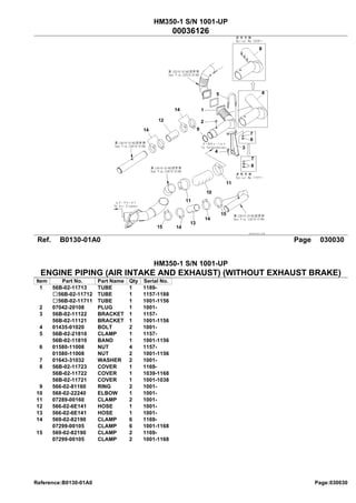 Komatsu hm350 1 articulated dump truck parts catalogue manual - sn 1001 ...