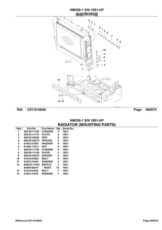 Komatsu HM350-1 Articulated Dump Truck Parts Catalogue Manual - SN 1001 ...