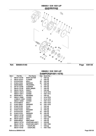 Komatsu hm400 1 articulated dump truck parts catalogue manual - sn 1001 ...