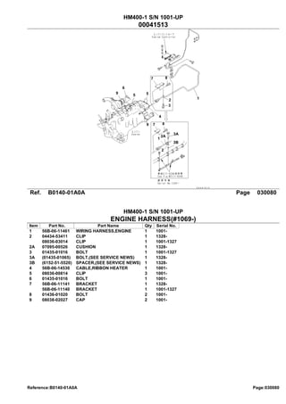 Komatsu hm400 1 articulated dump truck parts catalogue manual - sn 1001 ...