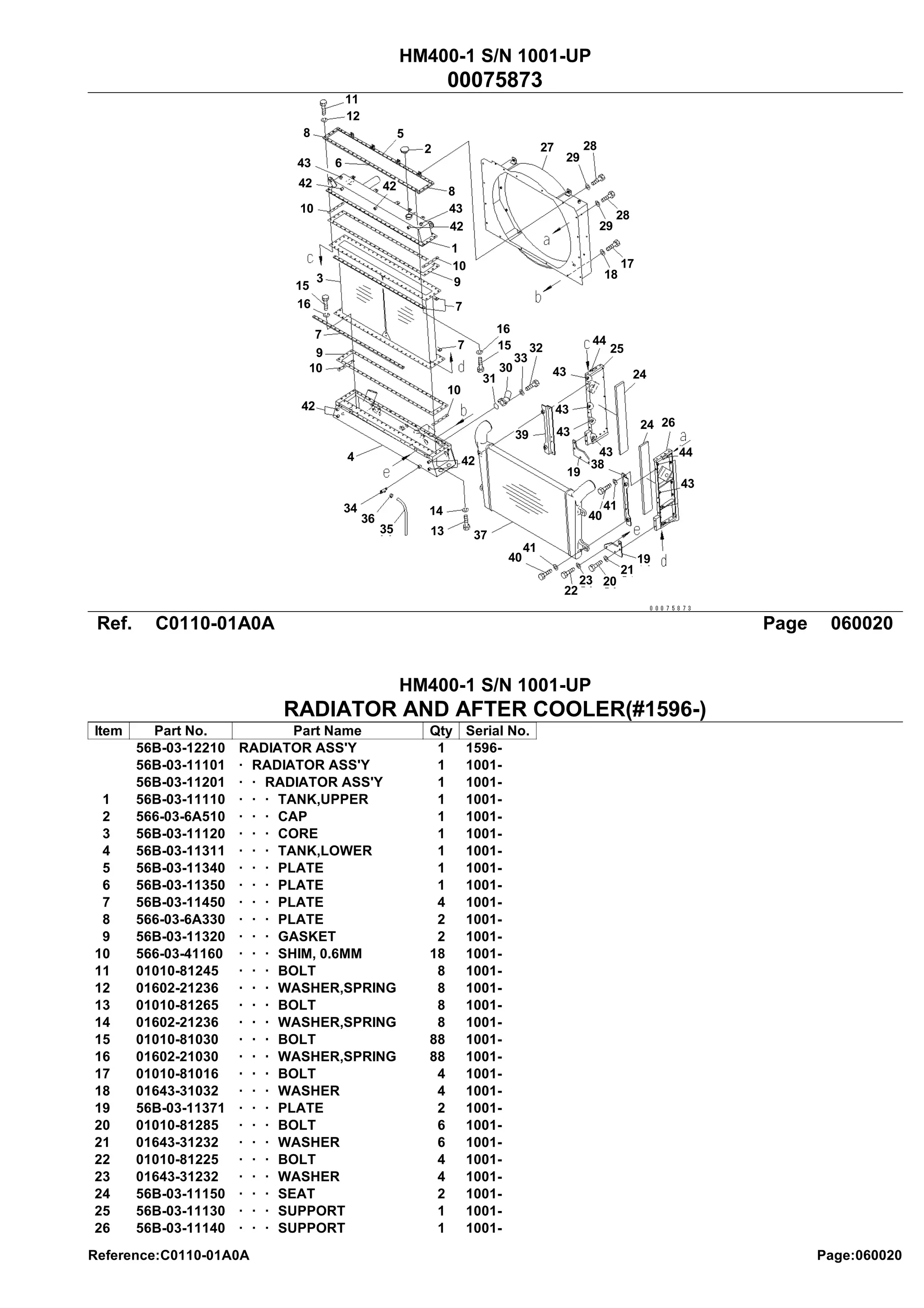 Komatsu hm400 1 articulated dump truck parts catalogue manual - sn 1001 ...