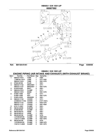 Komatsu hm400 1 articulated dump truck parts catalogue manual - sn 1001 ...