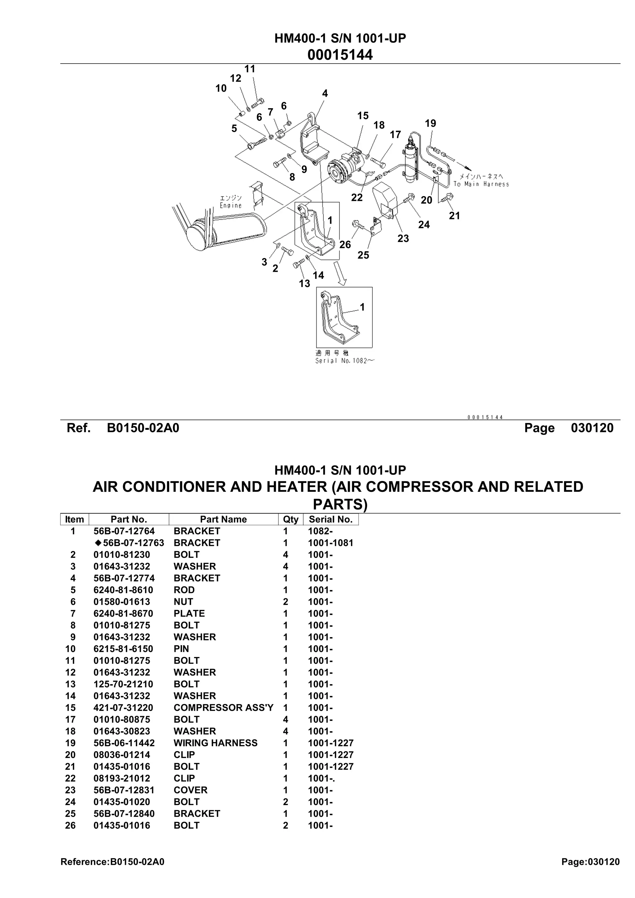 Komatsu HM400-1 Articulated Dump Truck Parts Catalogue Manual - SN 1001 ...