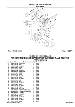 Komatsu hm400 2 articulated dump truck parts catalogue manual - sn 2001 ...