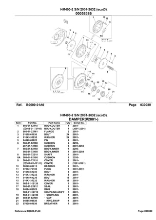 Komatsu hm400 2 articulated dump truck parts catalogue manual - sn 2001 ...
