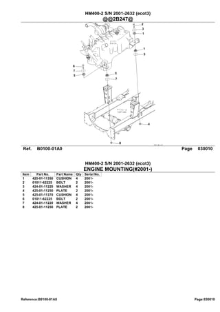 Komatsu hm400 2 articulated dump truck parts catalogue manual - sn 2001 ...