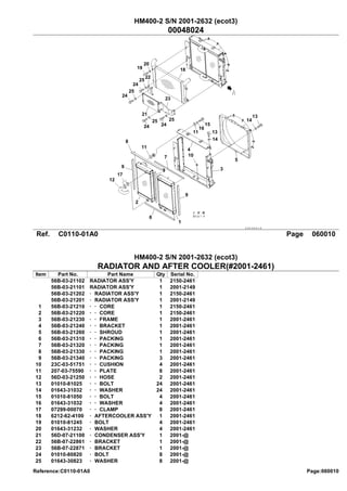 Komatsu HM400-2 Articulated Dump Truck Parts Catalogue Manual - SN 2001 ...