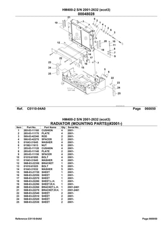 Komatsu HM400-2 Articulated Dump Truck Parts Catalogue Manual - SN 2001 ...