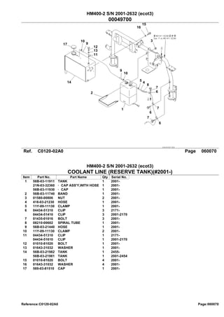 Komatsu HM400-2 Articulated Dump Truck Parts Catalogue Manual - SN 2001 ...