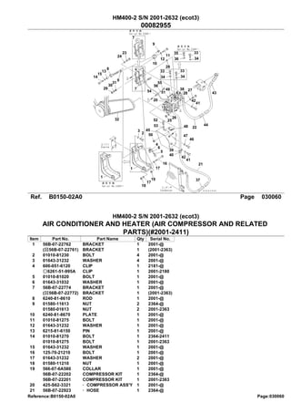 Komatsu HM400-2 Articulated Dump Truck Parts Catalogue Manual - SN 2001 ...