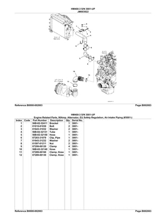 Komatsu hm400 3 articulated dump truck parts catalogue manual - sn3001 ...