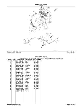 Komatsu hm400 3 articulated dump truck parts catalogue manual - sn3001 ...