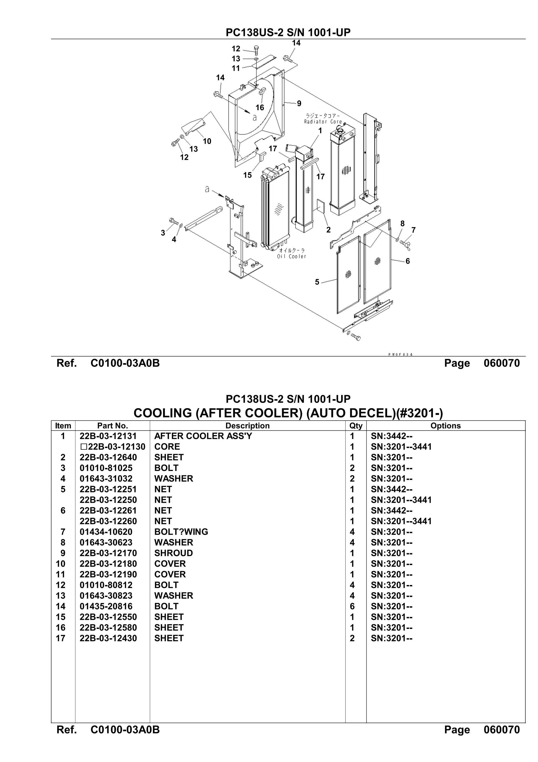 Komatsu pc138 us 2 crawler excavator parts catalogue manual - sn 1001 ...