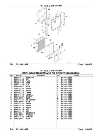 Komatsu pc138 us 2 crawler excavator parts catalogue manual - sn 1001 ...