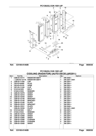 Komatsu pc138 us 2 crawler excavator parts catalogue manual - sn 1001 ...