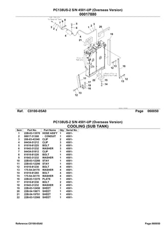 Komatsu pc138 us 2 crawler excavator parts catalogue manual - sn 4501 ...