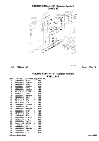 Komatsu pc138 us 2 crawler excavator parts catalogue manual - sn 4501 ...