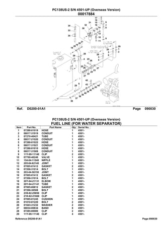 Komatsu pc138 us 2 crawler excavator parts catalogue manual - sn 4501 ...