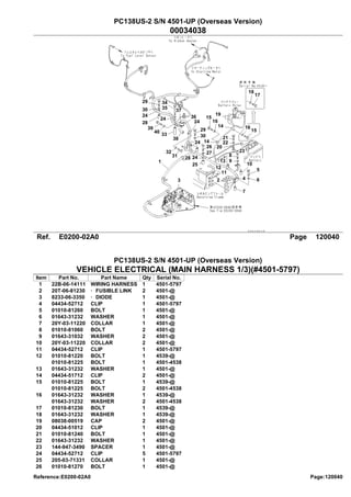 Komatsu pc138 us 2 crawler excavator parts catalogue manual - sn 4501 ...