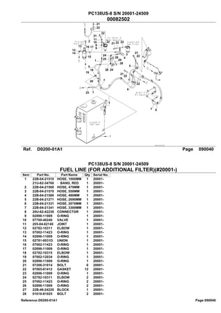 Komatsu pc138 us 8 crawler excavator parts catalogue manual - sn 20001 ...