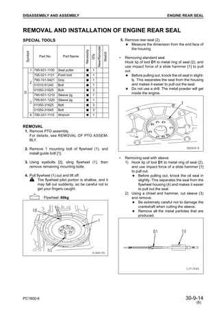 Komatsu pc1800 6 hydraulic excavator service repair manual (sn 10011 ...