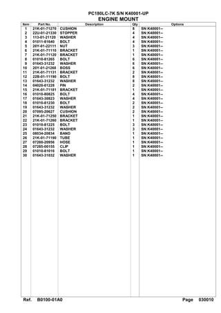 Komatsu pc180 lc 7k crawler excavator parts catalogue manual - sn k40001 and up | PDF