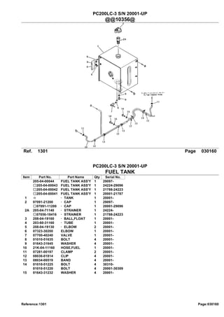 Komatsu pc200 lc 3 crawler excavator parts catalogue manual - sn 20001 ...