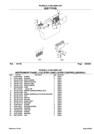 Komatsu pc200 lc 3 crawler excavator parts catalogue manual - sn 20001 ...