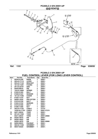 Komatsu PC200LC-3 Crawler Excavator Parts Catalogue Manual - SN 20001 ...