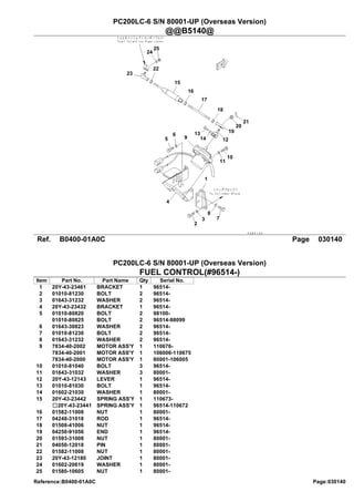 Komatsu pc200 lc 6 crawler excavator parts catalogue manual - sn 80001 ...