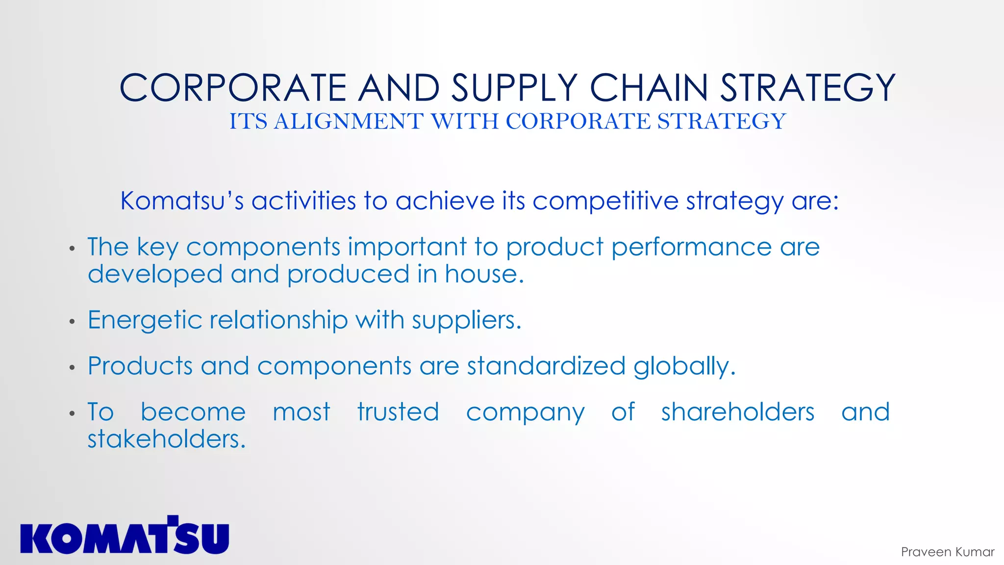 Opportunities for improvement in Komatsu’s value chain | PDF