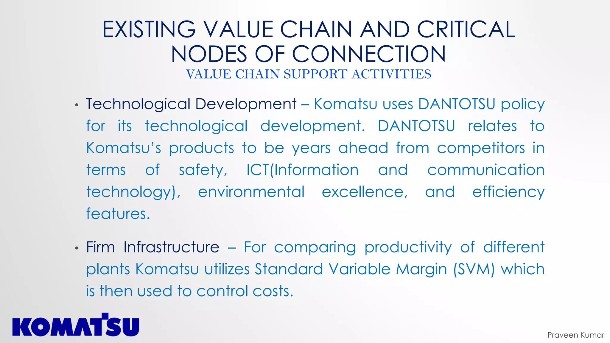 Opportunities for improvement in Komatsu’s value chain | PDF
