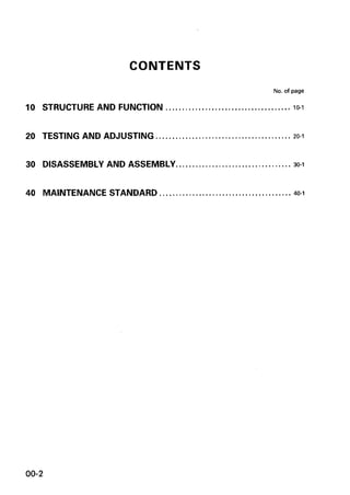 Komatsu PW170-5K Hydraulic Excavator Service Repair Manual SNK20001 and ...
