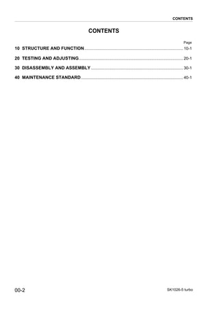 Komatsu sk1026 5 turbo skid steer loader service repair manual (sn 37 ctf50001 and up) | PDF