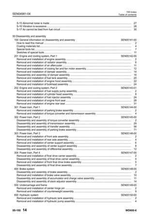 Komatsu wd600 6 wheel dozer service repair manual (sn 55001 and up) | PDF