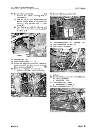 Komatsu wd600 6 wheel dozer service repair manual (sn 55001 and up) | PDF