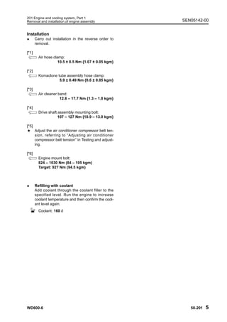 Komatsu wd600 6 wheel dozer service repair manual (sn 55001 and up) | PDF